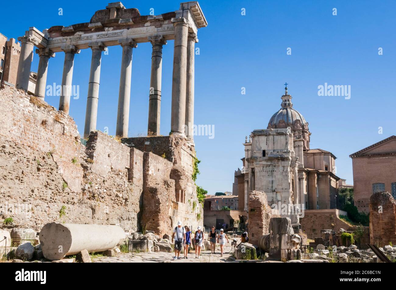 Temple of Saturn, Roman Forum, UNESCO World Heritage Site, Rome, Lazio ...