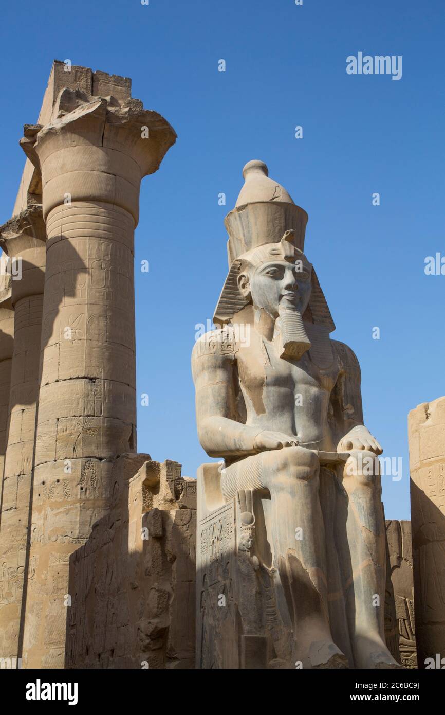 Colossus of Ramses II, Court of Ramses II, Luxor Temple, UNESCO World ...