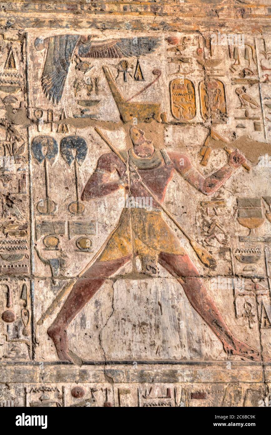 Pharaoh, Bas Reliefs, Sanctuary, Luxor Temple, UNESCO World Heritage ...