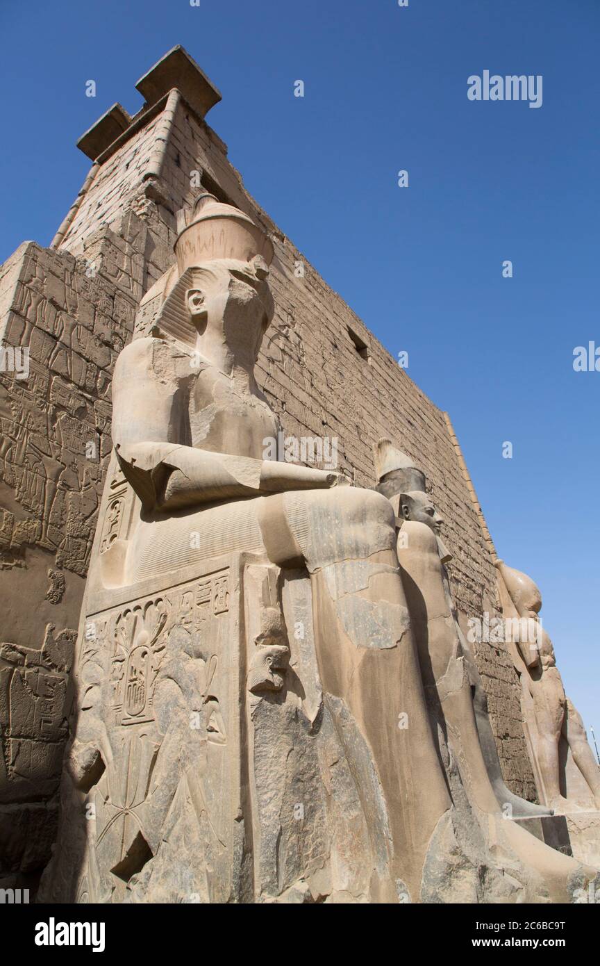 Colossus of Ramses II in front of Pylon, Luxor Temple, UNESCO World ...