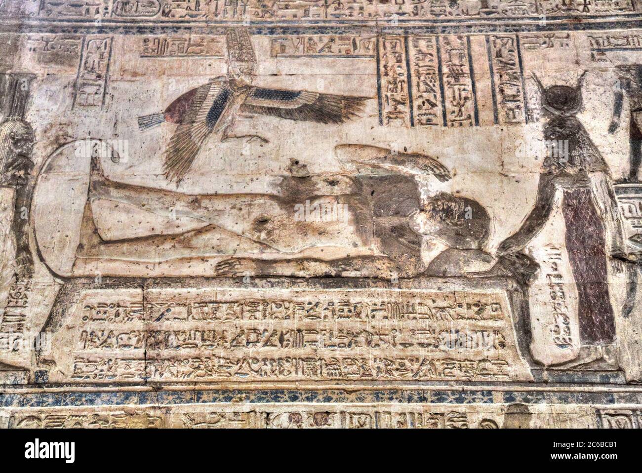 Mural, Osiris Awakening, Temple of Osiris and Opet, Karnak Temple ...