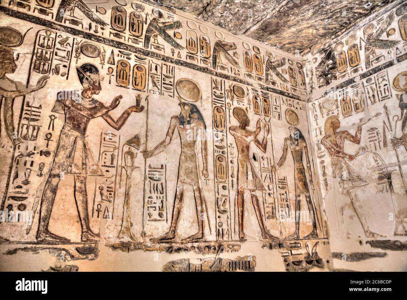 Relief, Pharaoh and Deities, Temple of Khonsu, Karnak Temple Complex ...