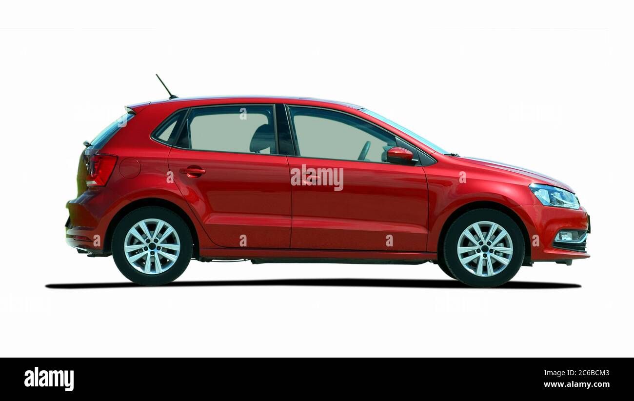 red hatchback, red car Stock Photo - Alamy