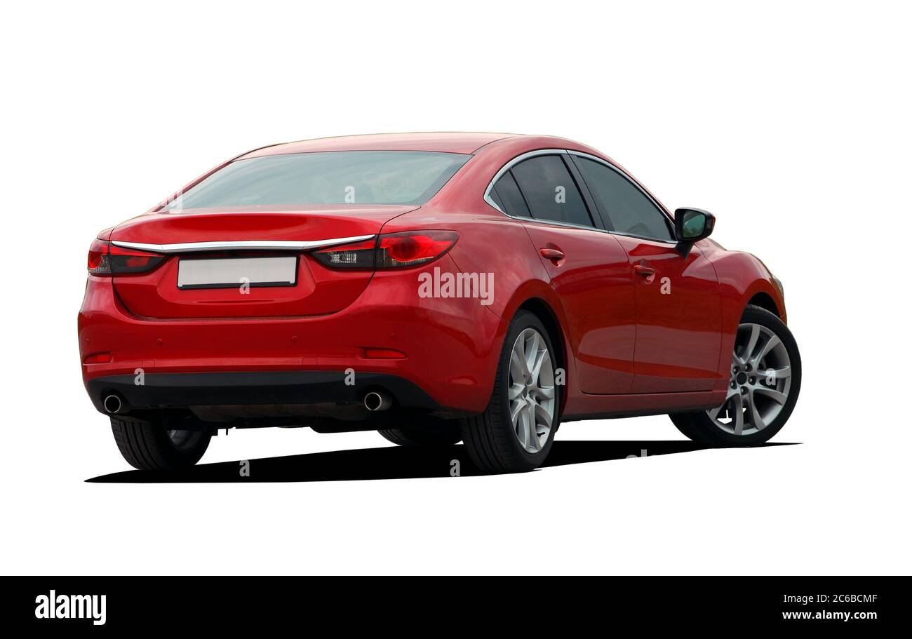 red sedan rear view Stock Photo - Alamy