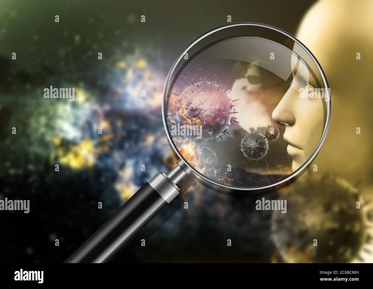 Pollen allergy concept made in 3d software Stock Photo - Alamy