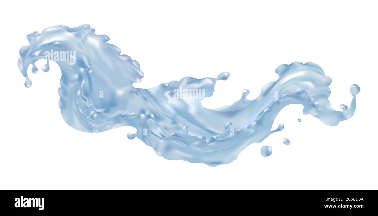 Transparent water wave splash illustration isolated on white background ...