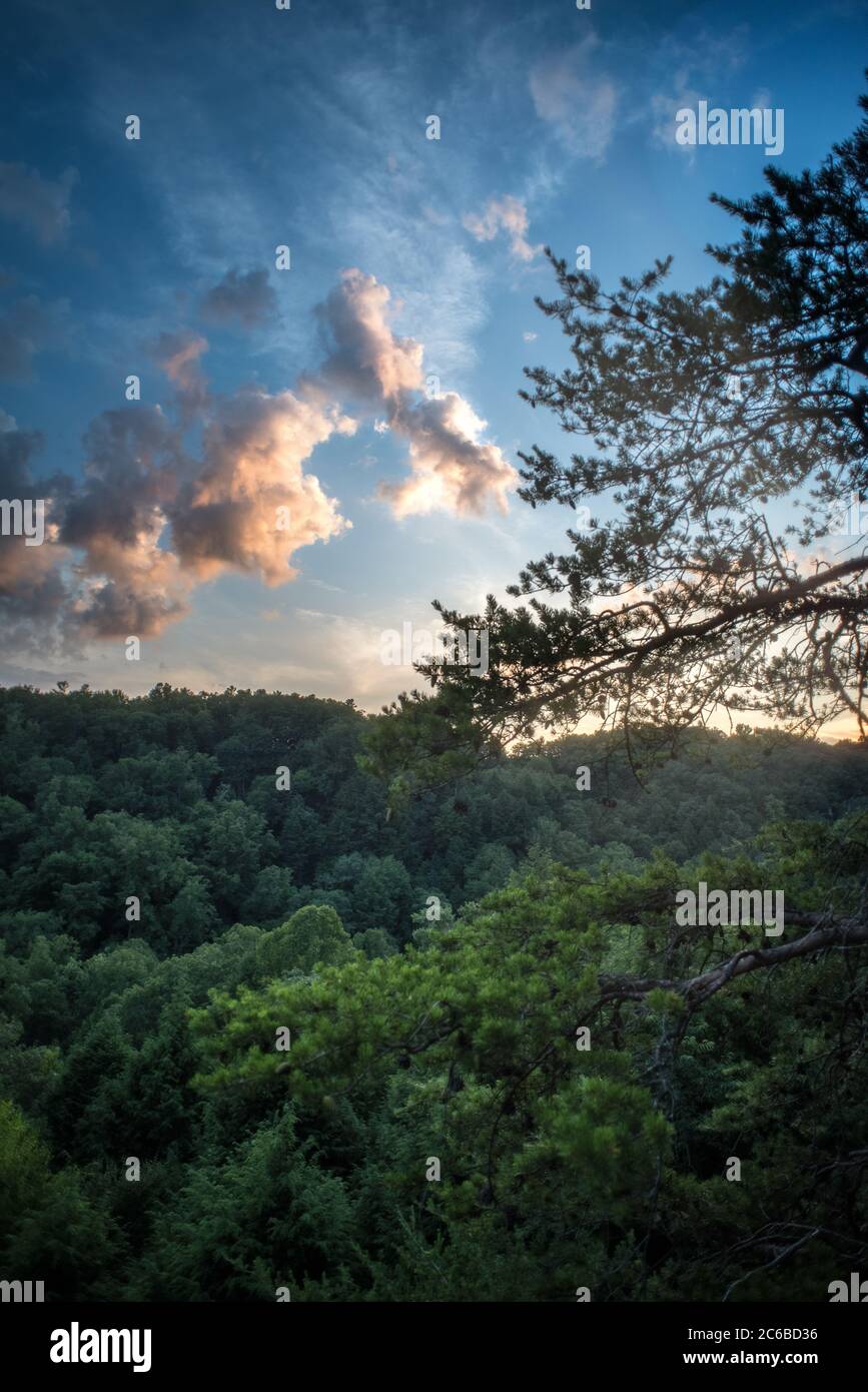 Sunset at Concles Hollow in Hocking Hills State Park Stock Photo - Alamy