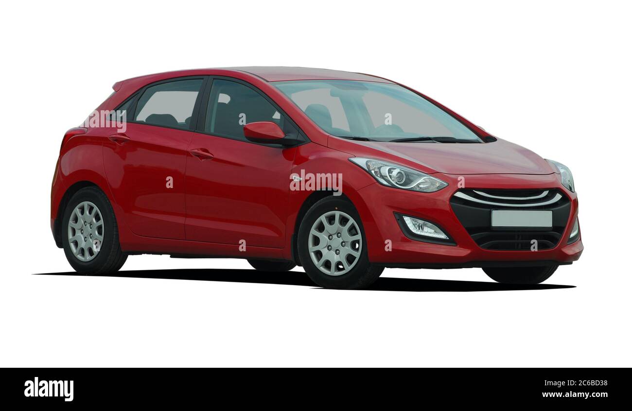 red hatchback, red car Stock Photo - Alamy