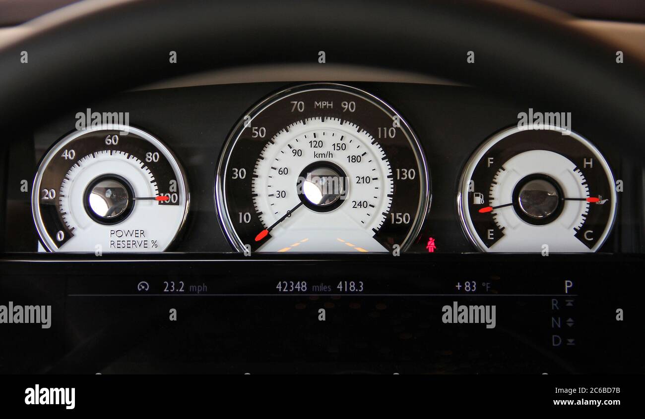 illuminated instrument panel with the passenger car Stock Photo - Alamy