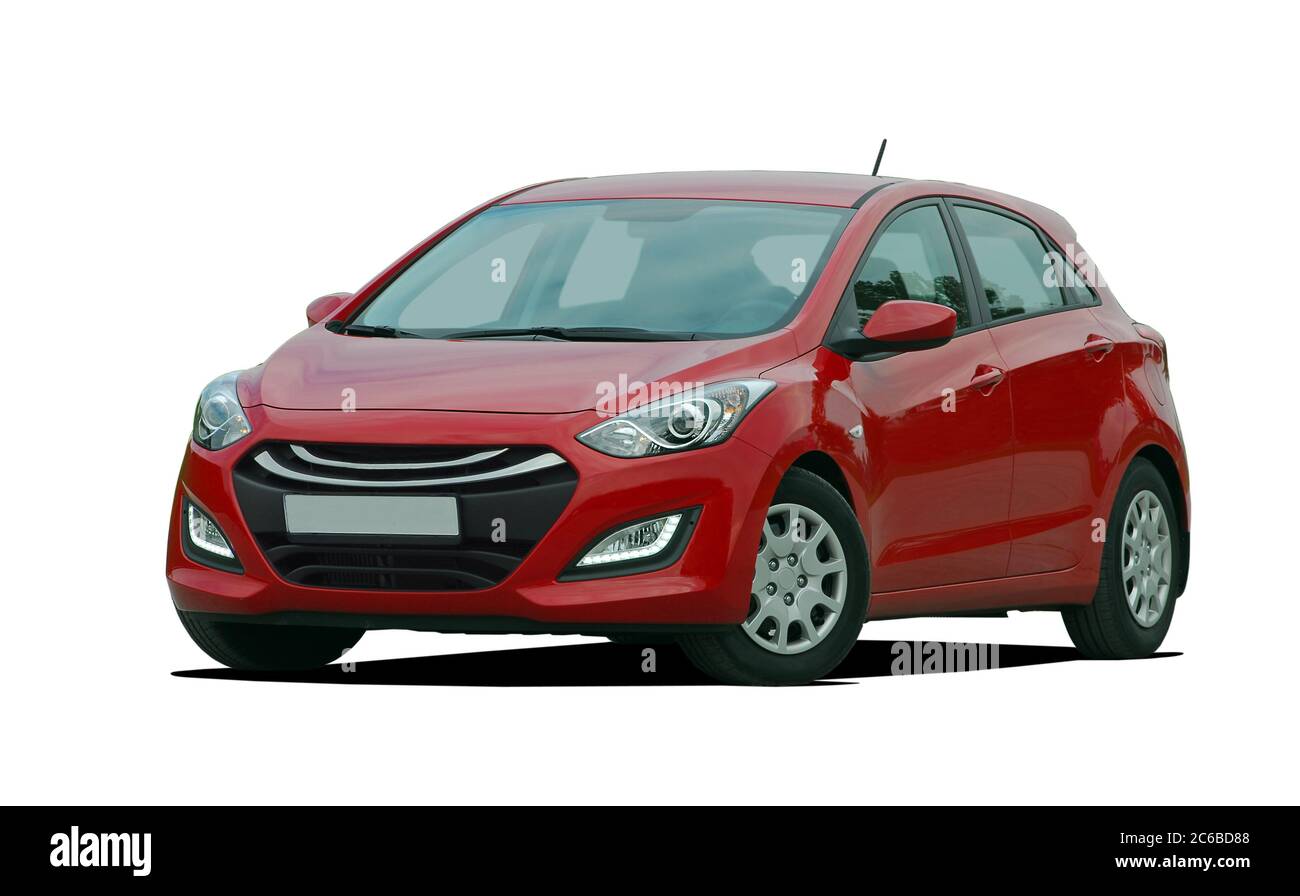 red hatchback, red car Stock Photo - Alamy
