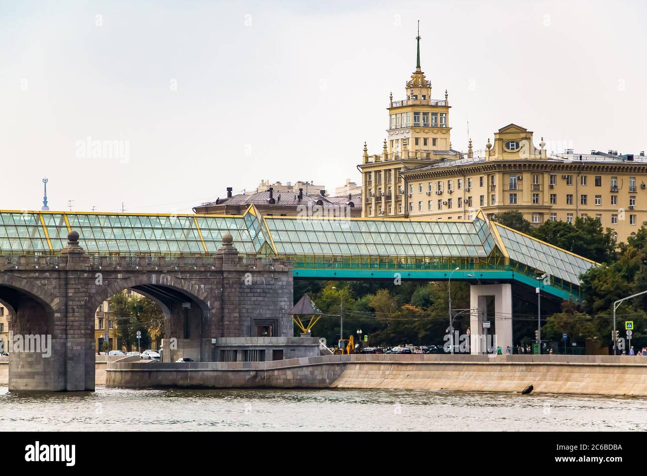 View of the city river and promenade, rotunda by the river Stock Photo ...