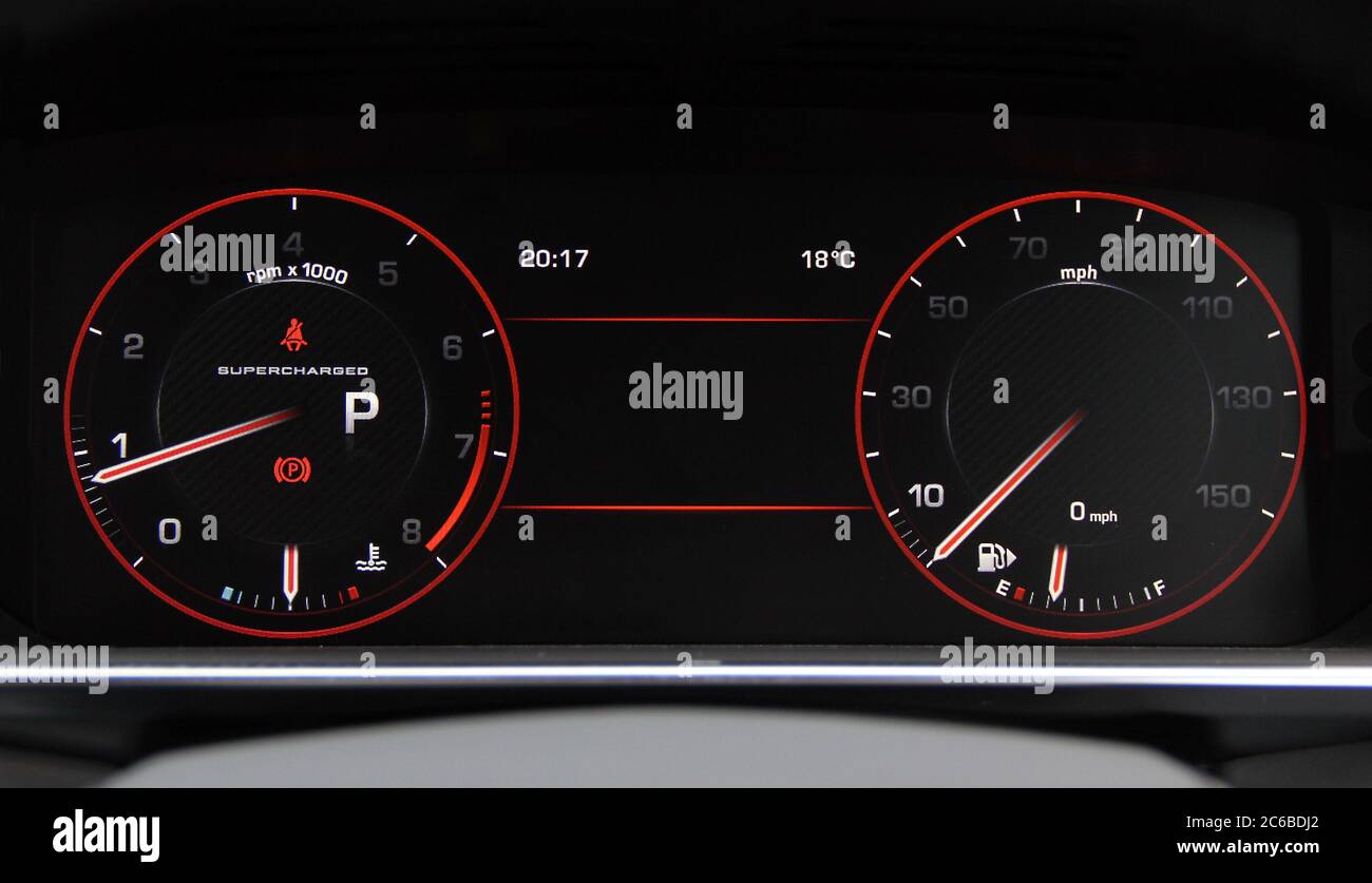Dashboard design pointer drive instrument panel hi-res stock ...