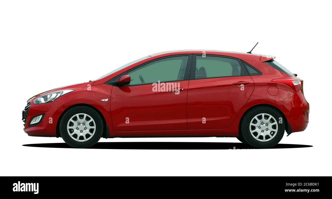 red hatchback, red car Stock Photo - Alamy
