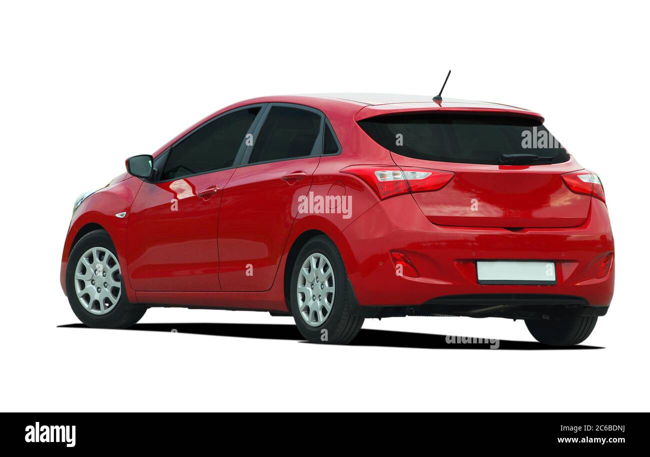 red hatchback, red car Stock Photo - Alamy