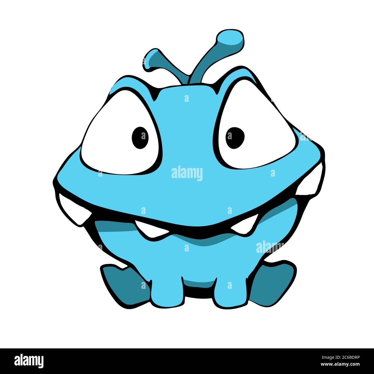 Cute cartoon monster blue for kid. Isolated on white background ...