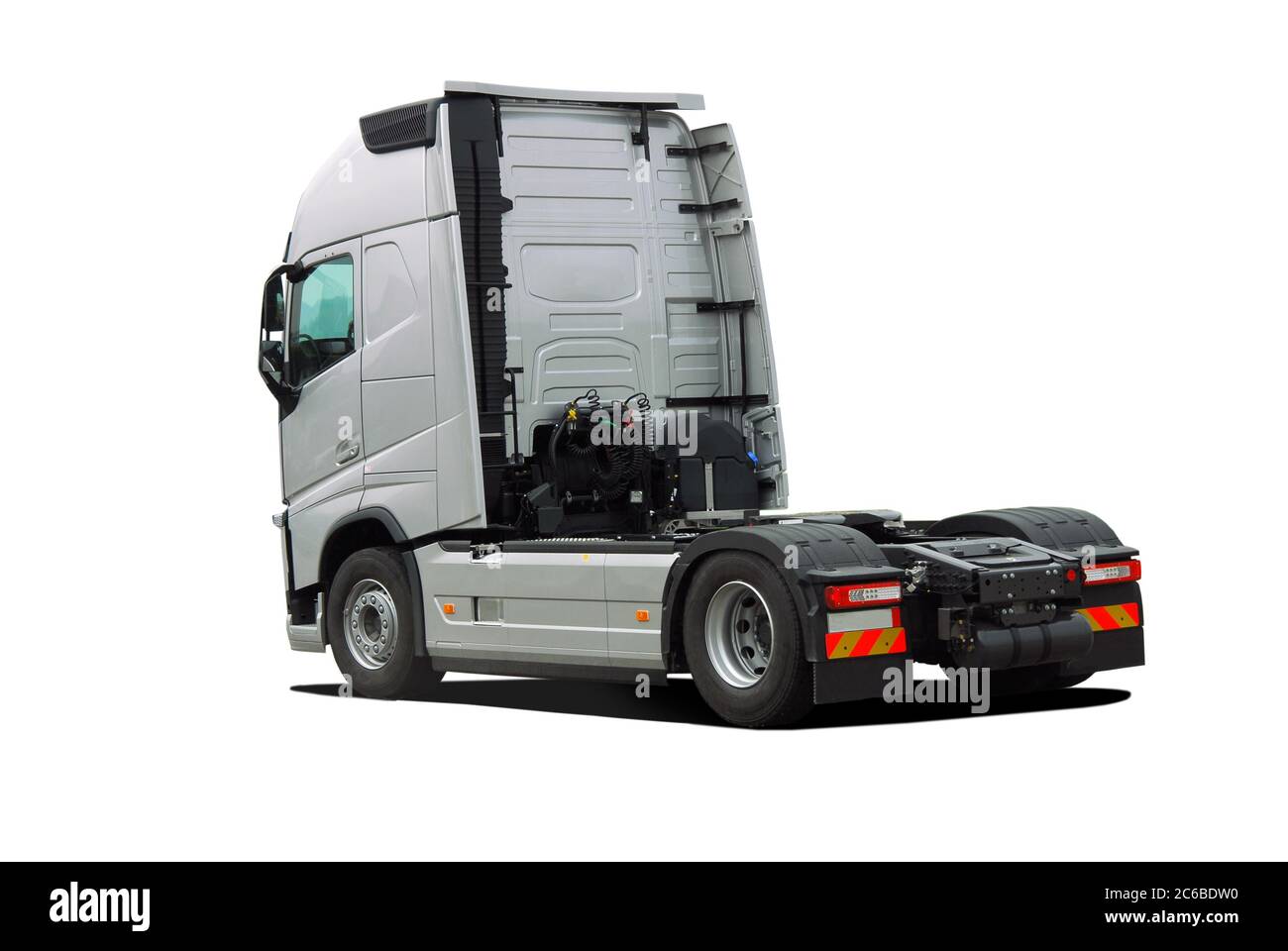 truck, large modern truck on a white background, back view Stock Photo ...