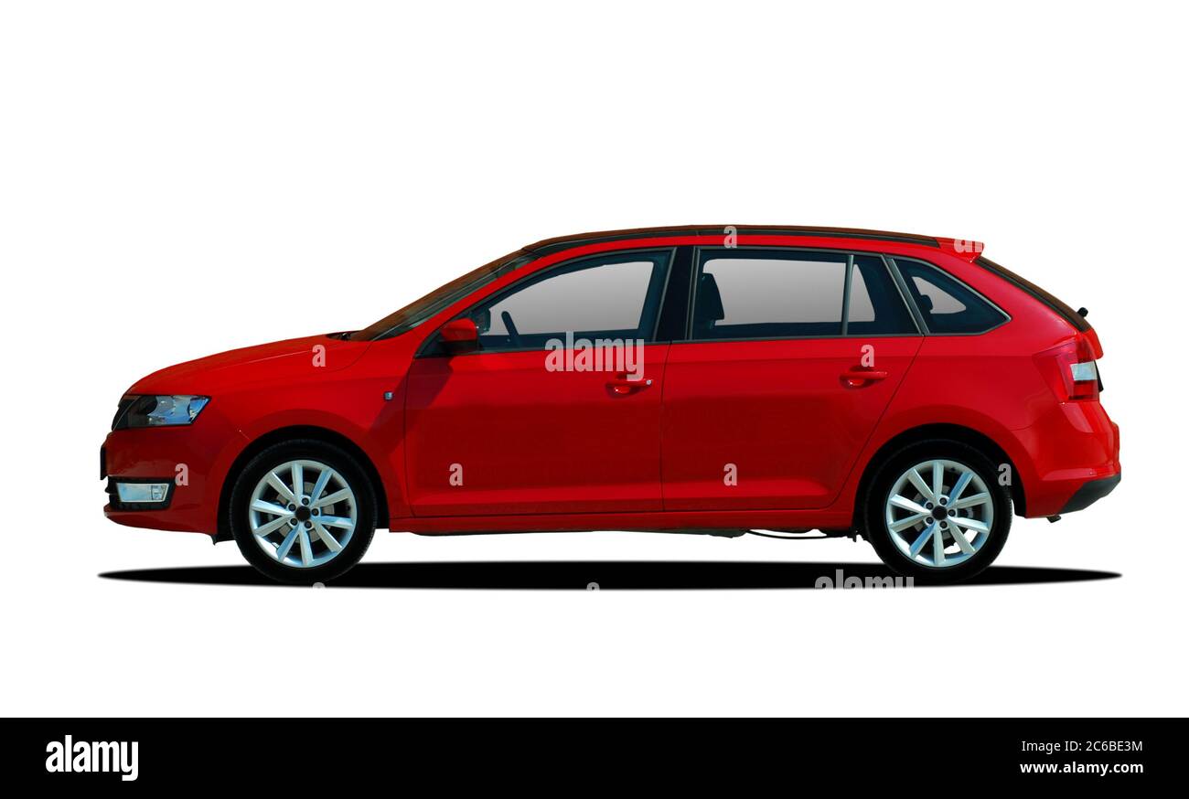 red hatchback, red car Stock Photo - Alamy