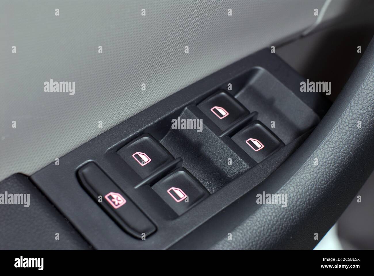 car window control panel, Car door handle with power window control ...