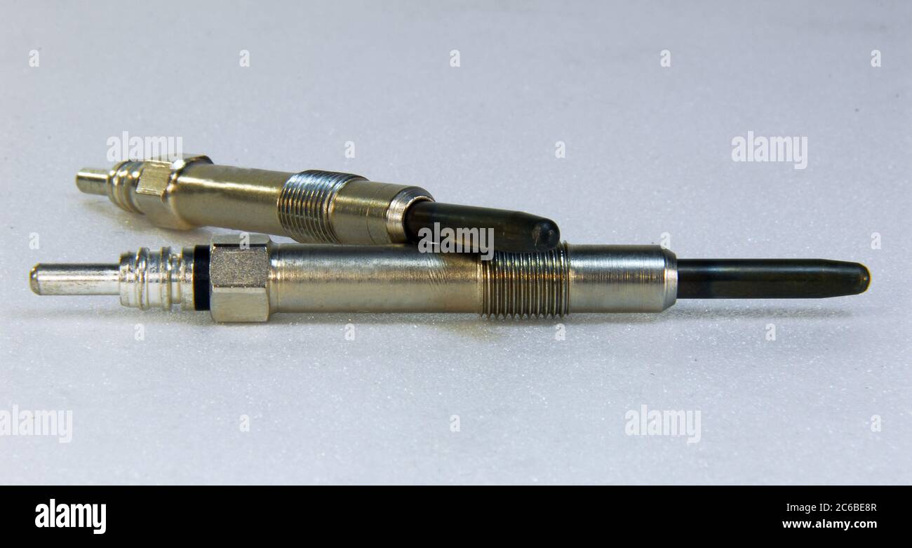 Glow plugs for diesel engine isolated on white background Stock Photo ...