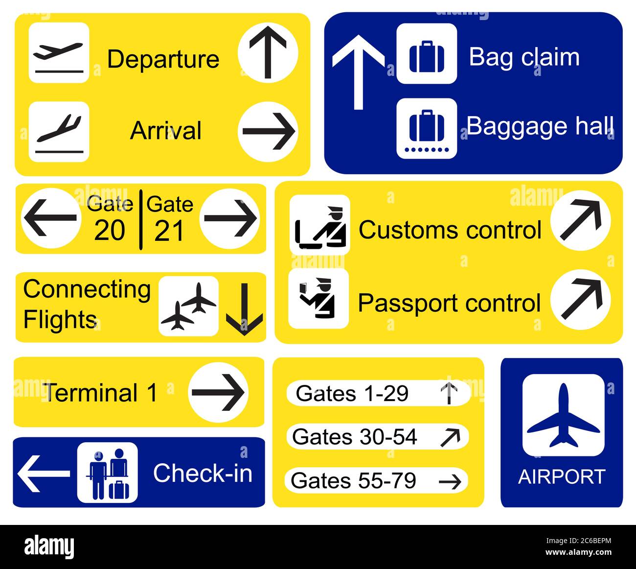 A selection of Airport signs. EPS10 vector format Stock Vector Image ...