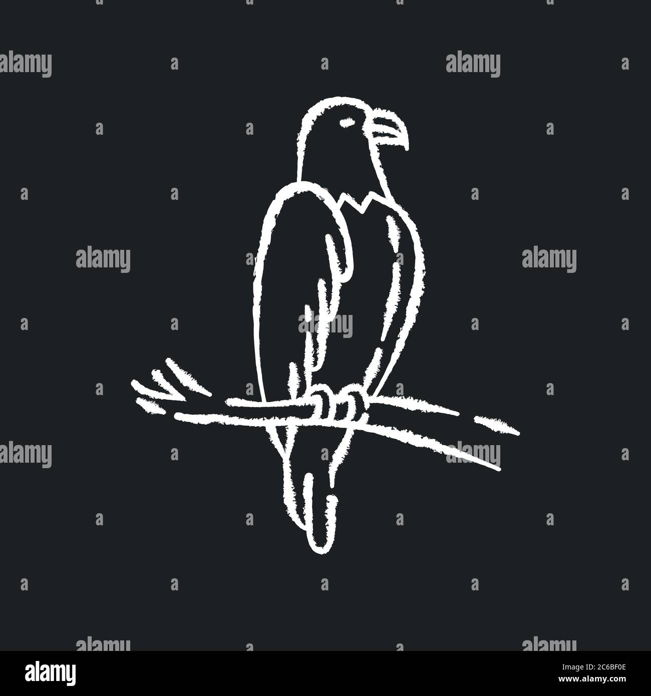 Eagle chalk white icon on black background. Dangerous bird of prey ...