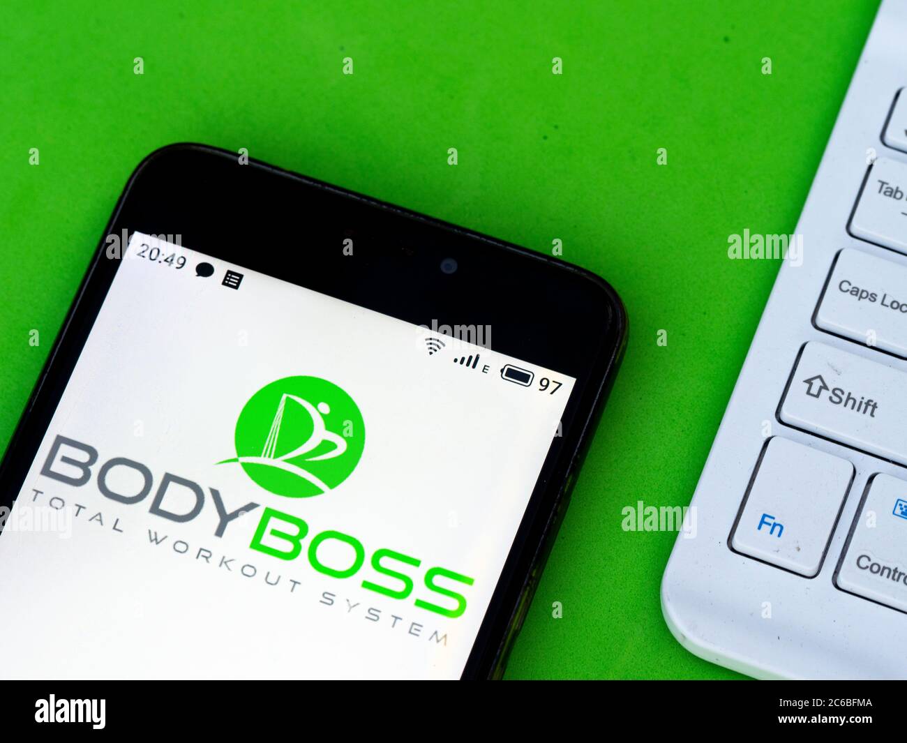 In this photo illustration an e-commerce Body Boss logo is seen ...