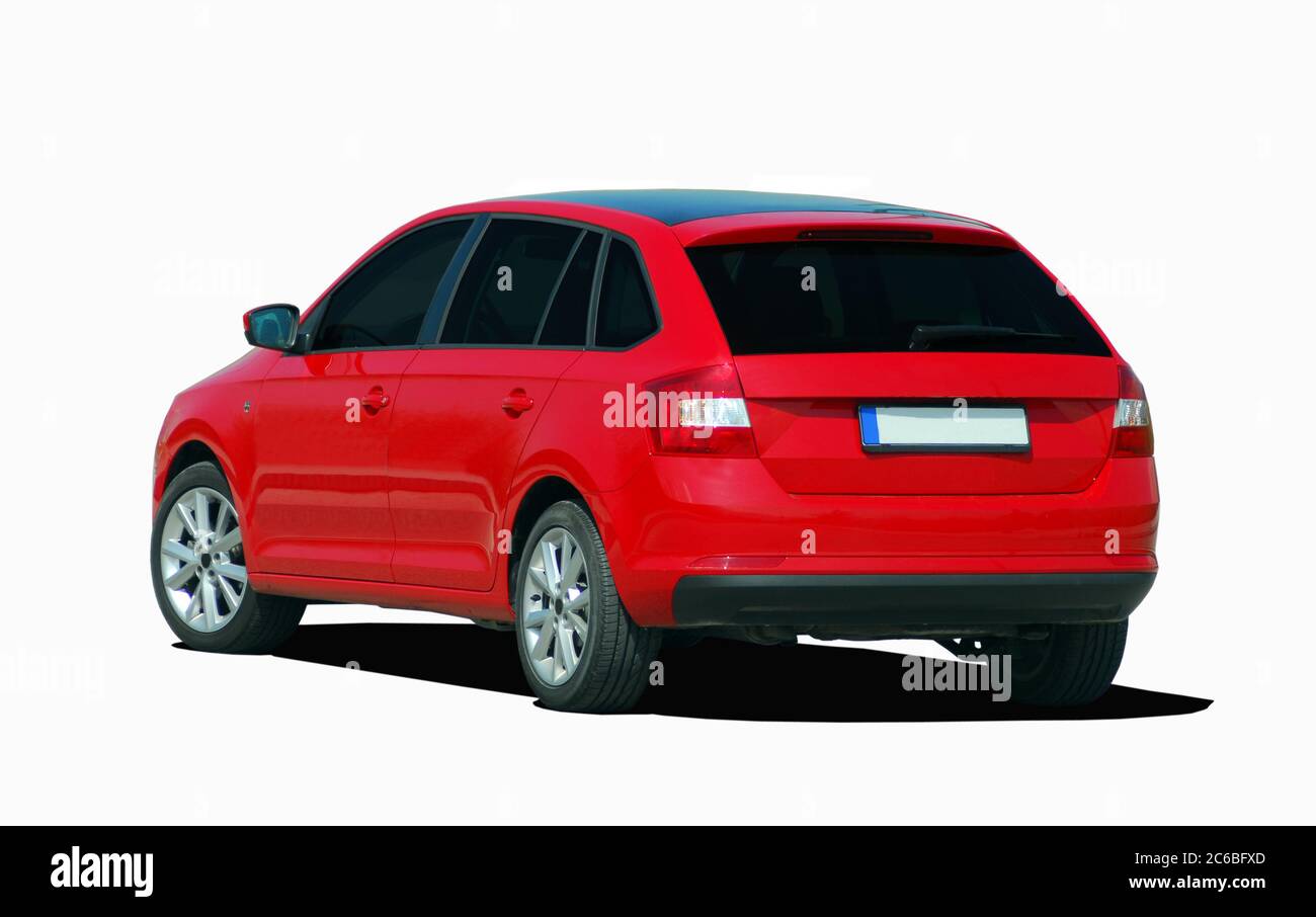 red hatchback, red car Stock Photo - Alamy