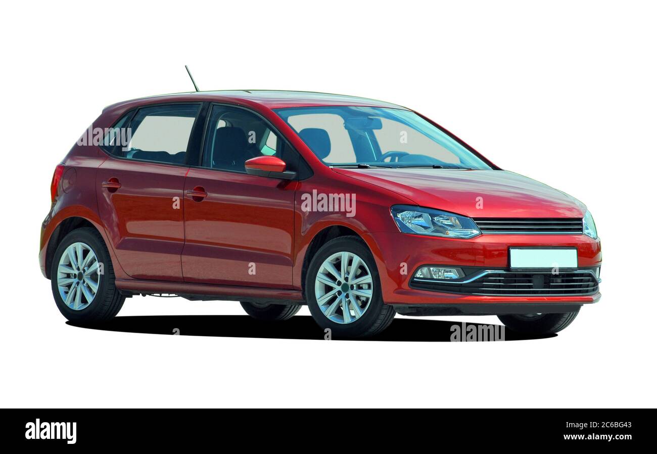 red hatchback, red car Stock Photo - Alamy