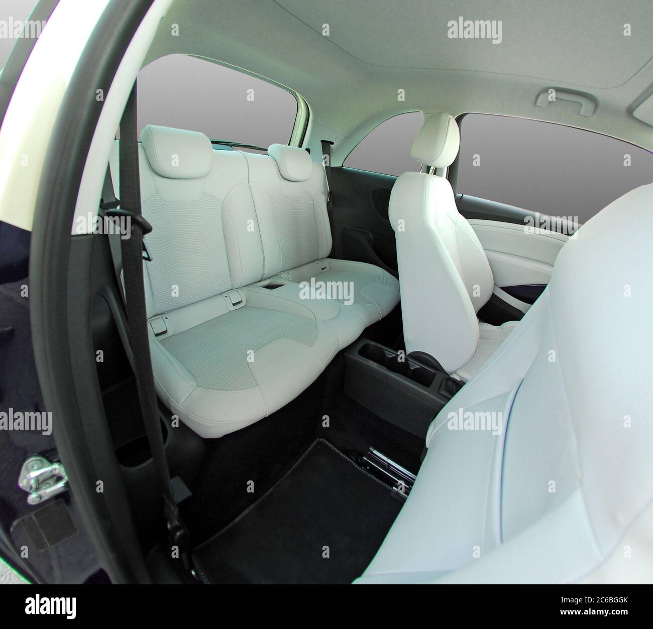 rear seats in a small car, car interior, rear seat in the small ...