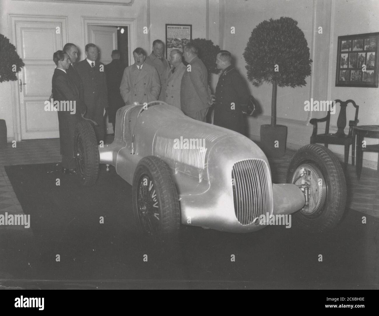 Hitler visits goebbels to see the Mercedes-Benz racing cars Heinrich ...