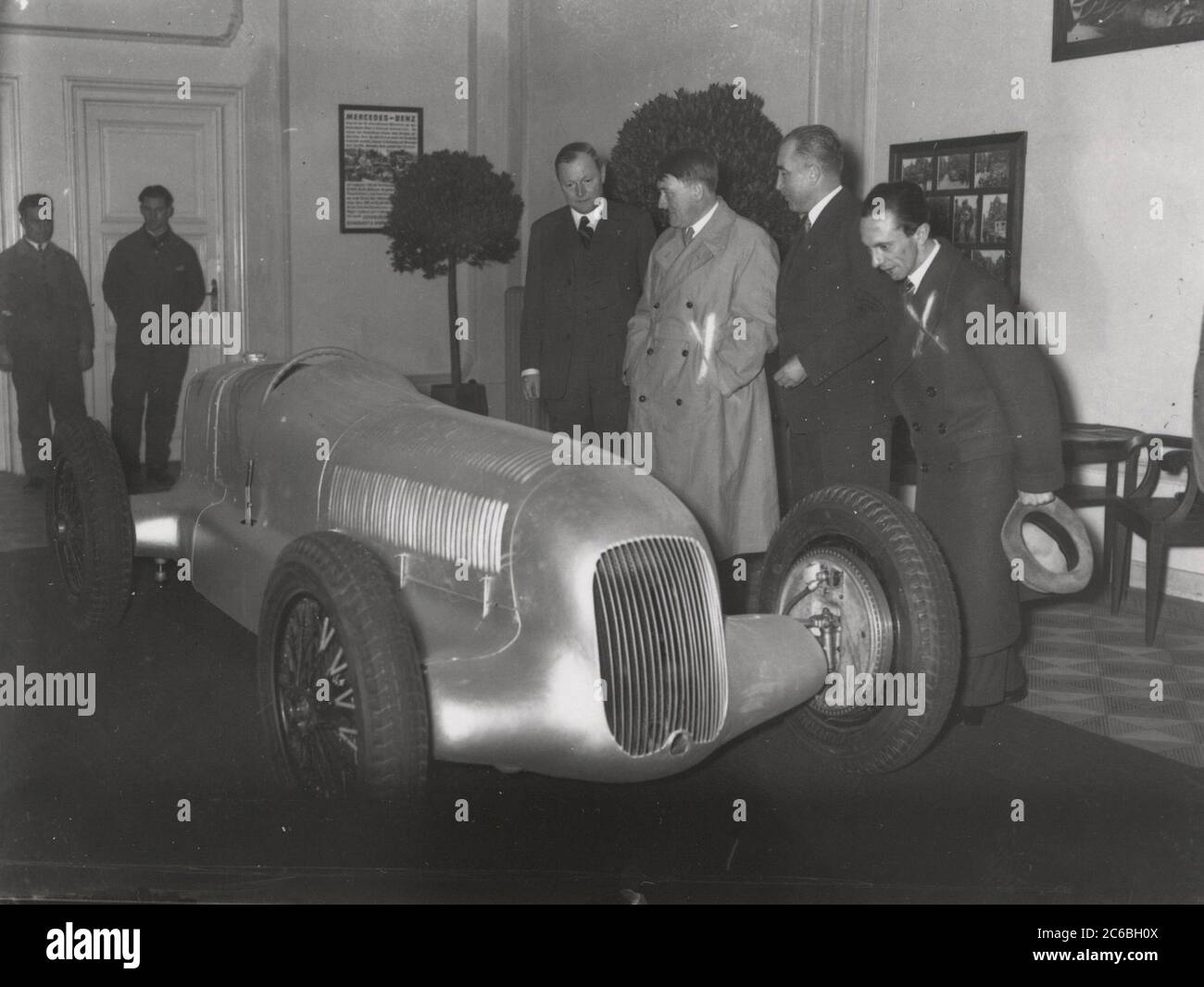 Hitler visits goebbels to see the Mercedes-Benz racing cars Heinrich ...