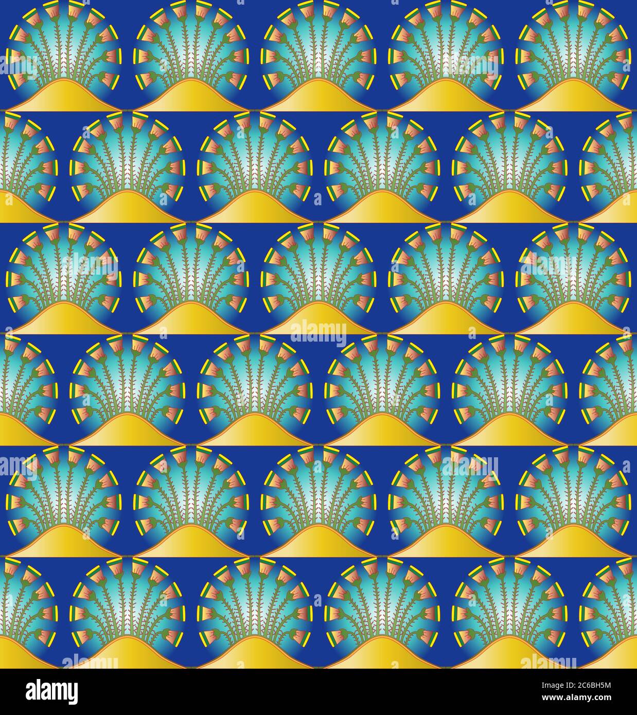 An Egyptian style motif repeated into a seamless pattern. EPS10 vector ...