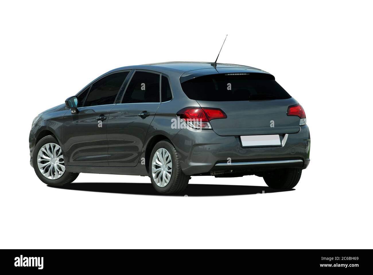 gray car, gray hatchback on white background Stock Photo - Alamy