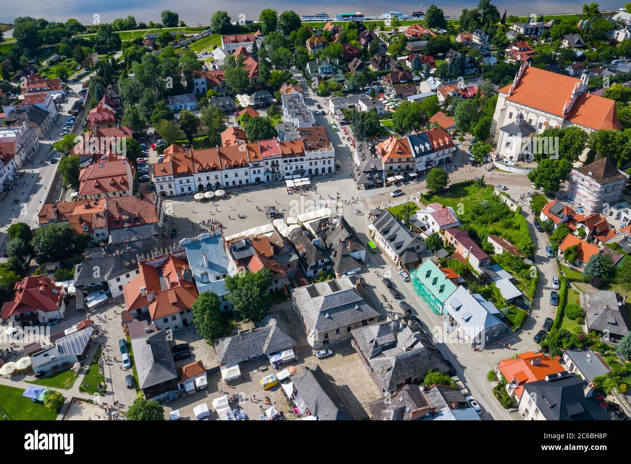 Kazimierz Dolny, Poland. Aerial view of Old Town. Kazimierz Dolny is a ...