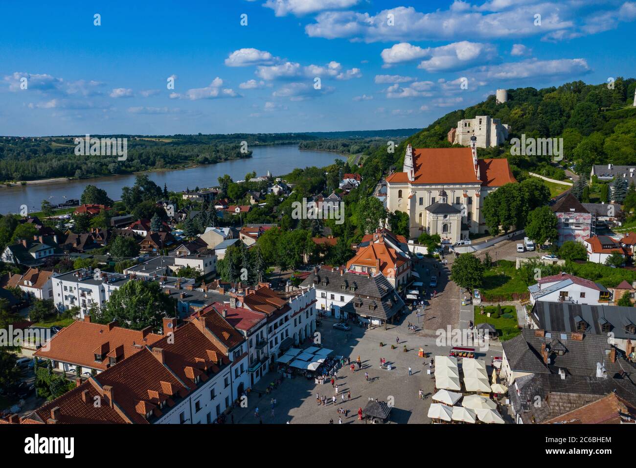 Kazimierz Dolny, Poland. Aerial view of Old Town. Kazimierz Dolny is a ...