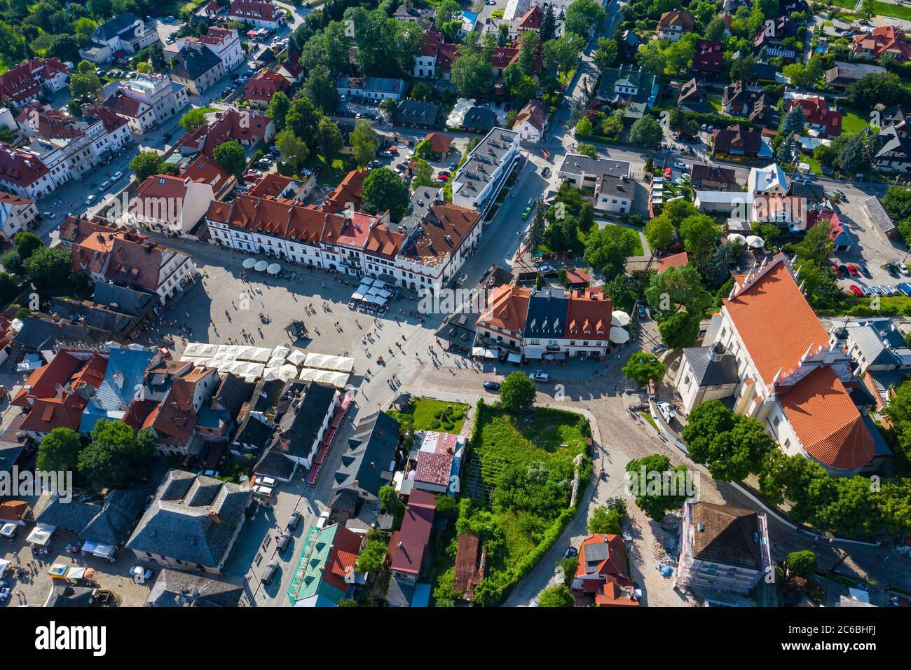 Kazimierz Dolny, Poland. Aerial view of Old Town. Kazimierz Dolny is a ...