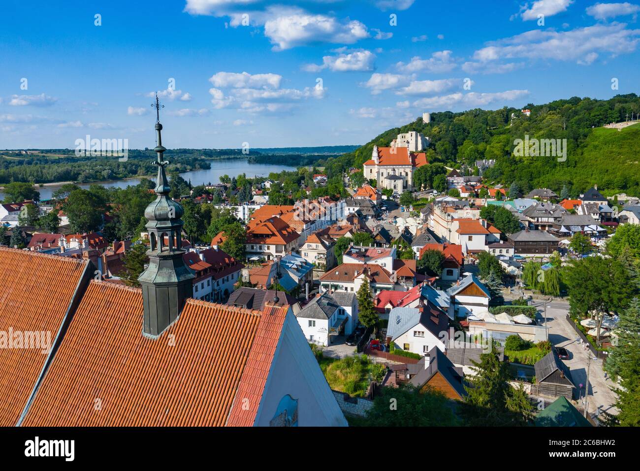Kazimierz Dolny, Poland. Aerial view of Old Town. Kazimierz Dolny is a ...