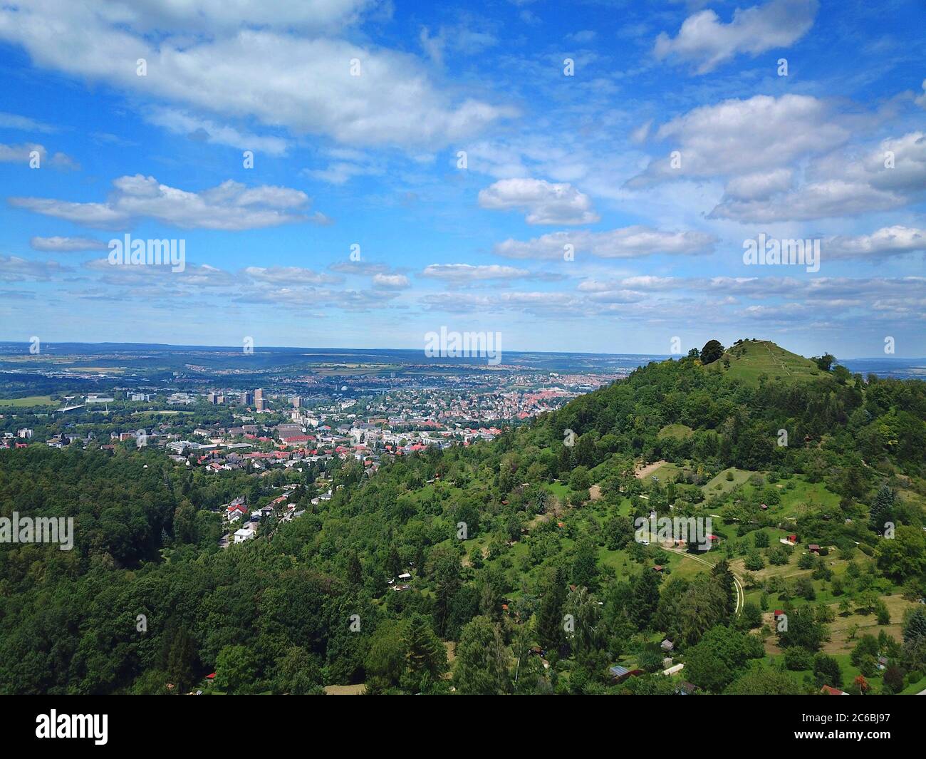 Reutlingen, Germany: View on the Georgenberg (mountain), which is an ...