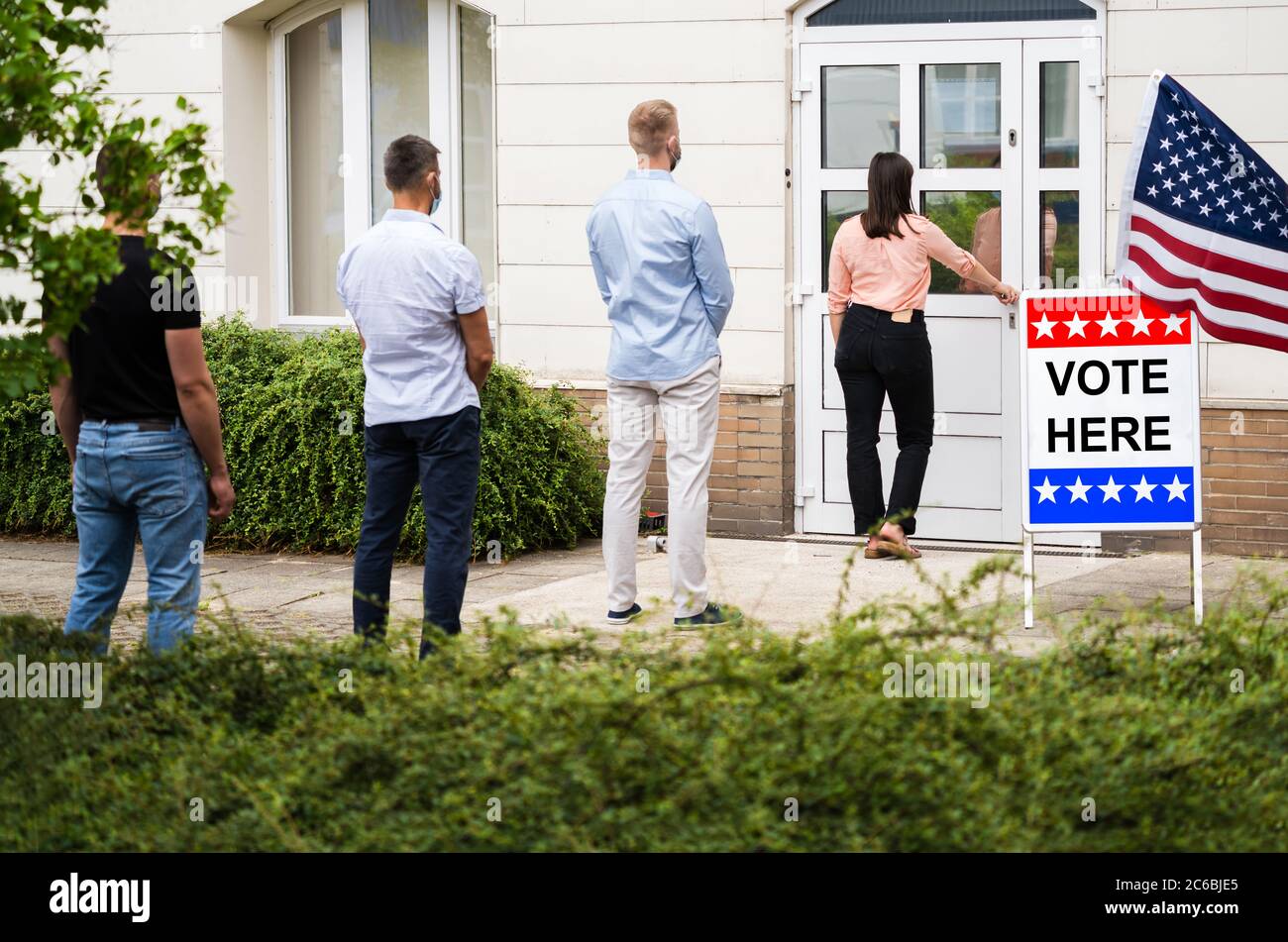 Vote Place Sign At Election Place Or Booth Stock Photo - Alamy
