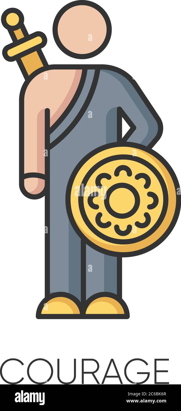 Courage RGB color icon. Feeling of bravery, fearlessness. Human ...