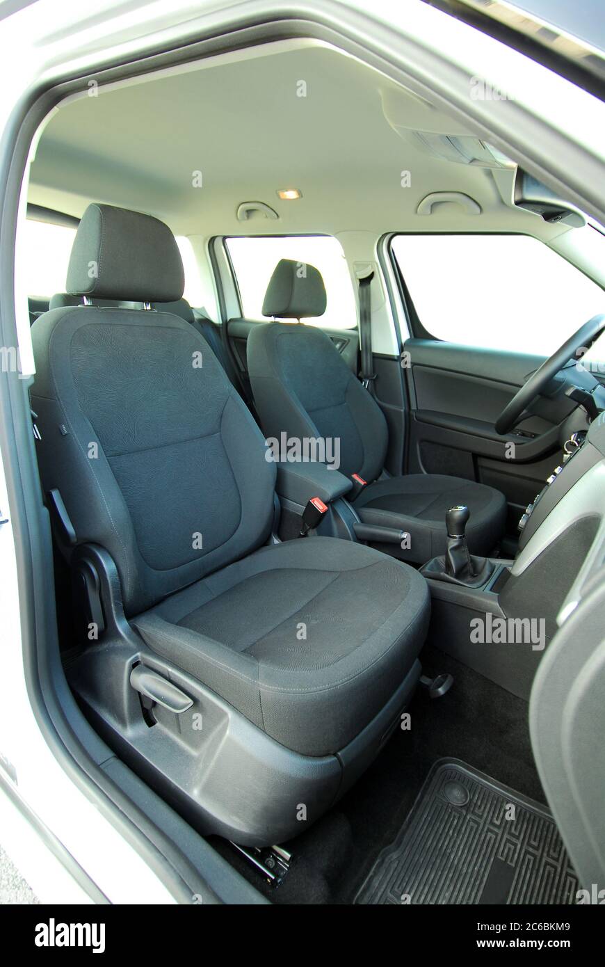 Front car seats, Front seats of a modern passenger car Stock Photo - Alamy