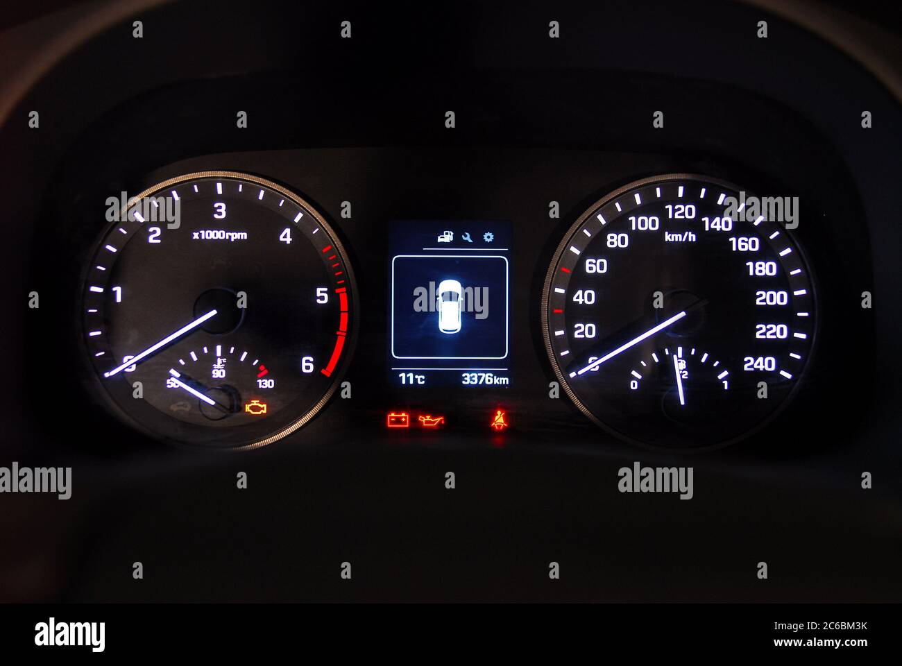 car instruments panel, car illuminated dashboard, illuminated ...