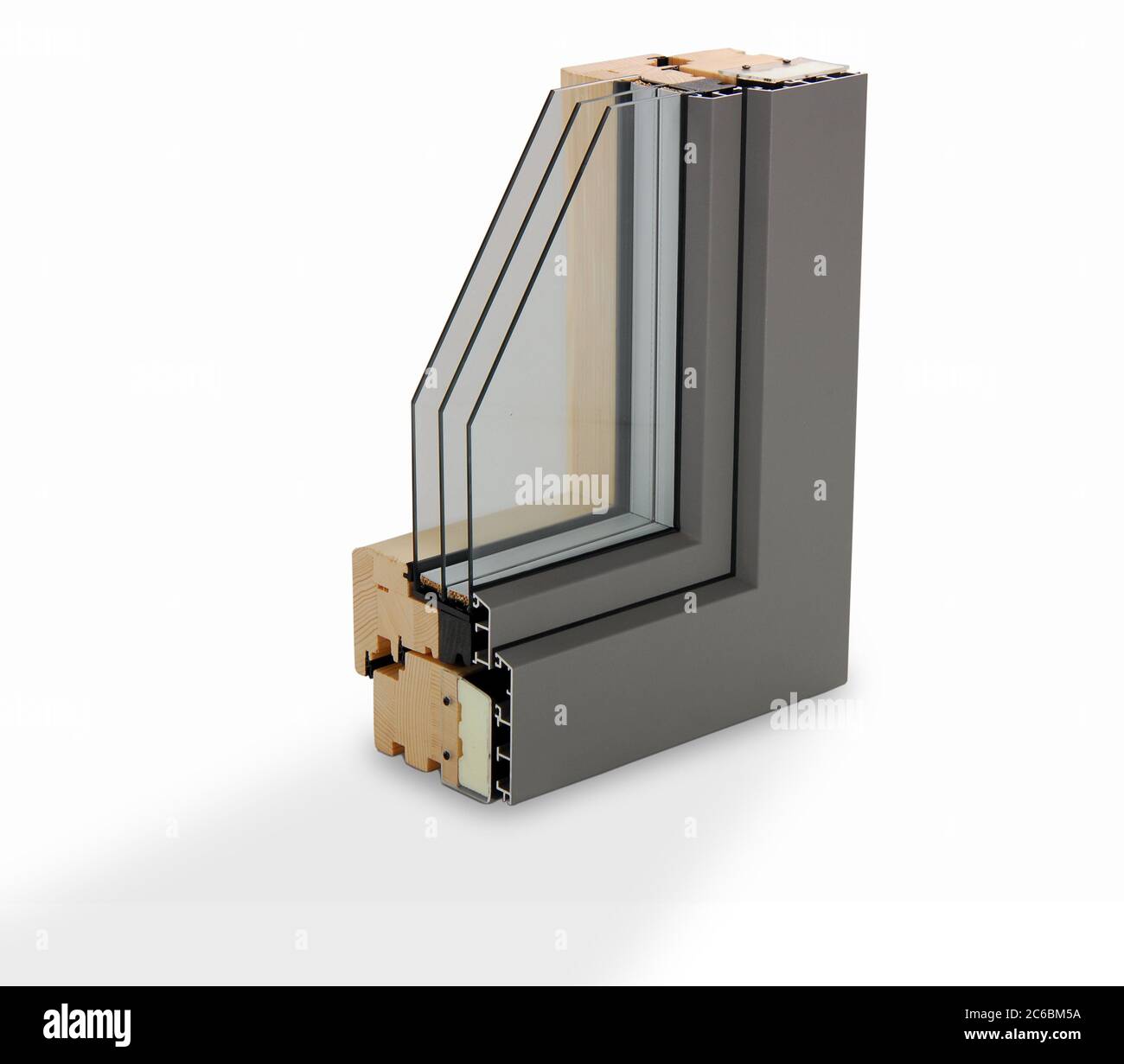 Cross section of aluminum profile for window hi-res stock photography ...