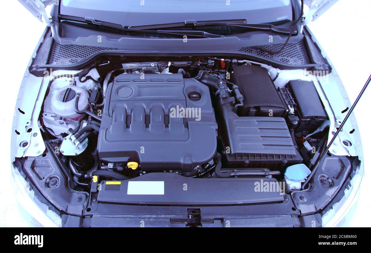car engine, engine in a passenger car Stock Photo - Alamy