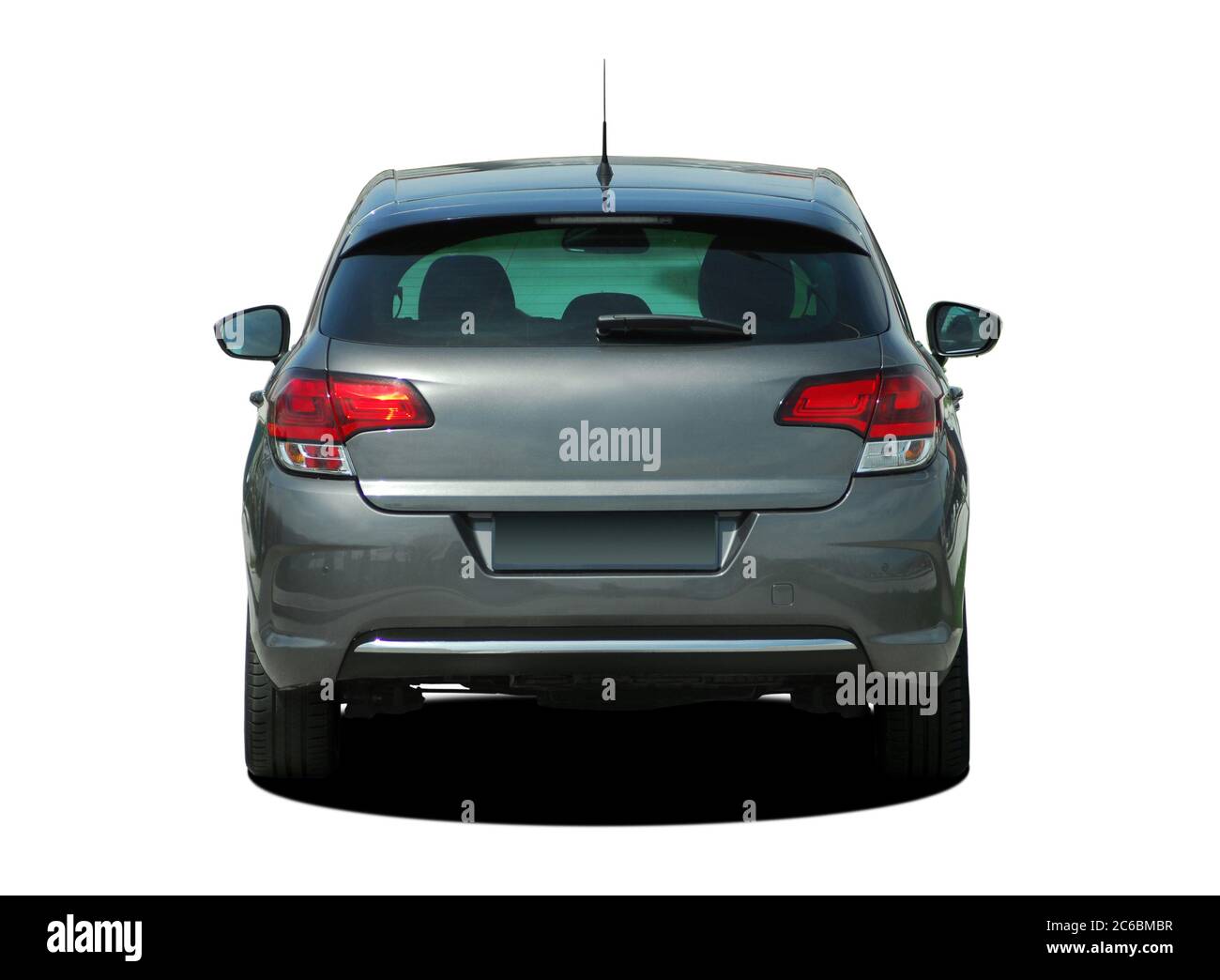 car rear view, passenger car on white background Stock Photo - Alamy