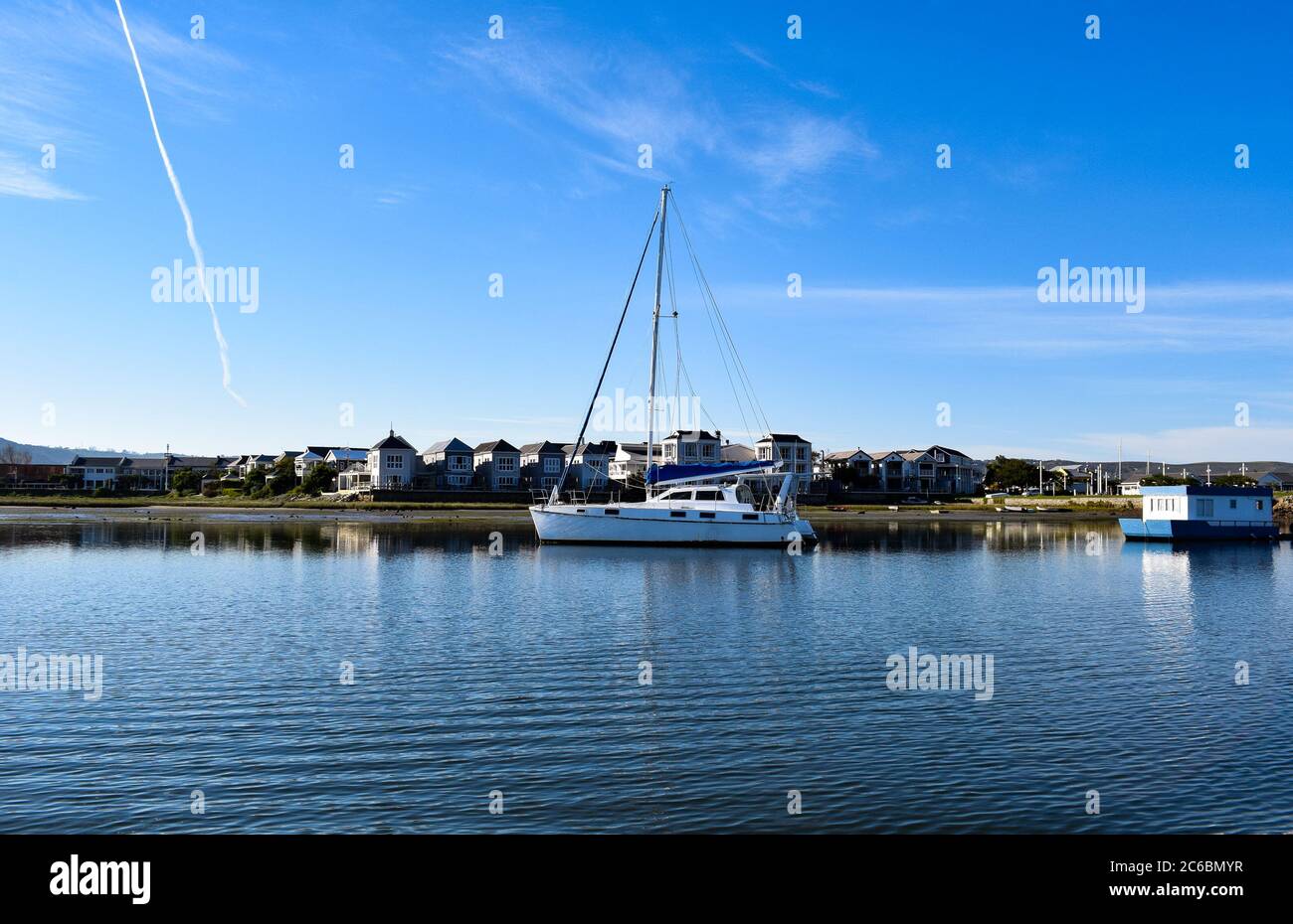 Boats on a lagoon Stock Photo - Alamy