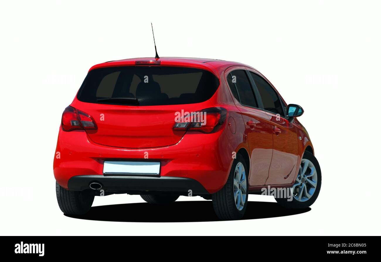 car rear view, passenger car on white background Stock Photo - Alamy
