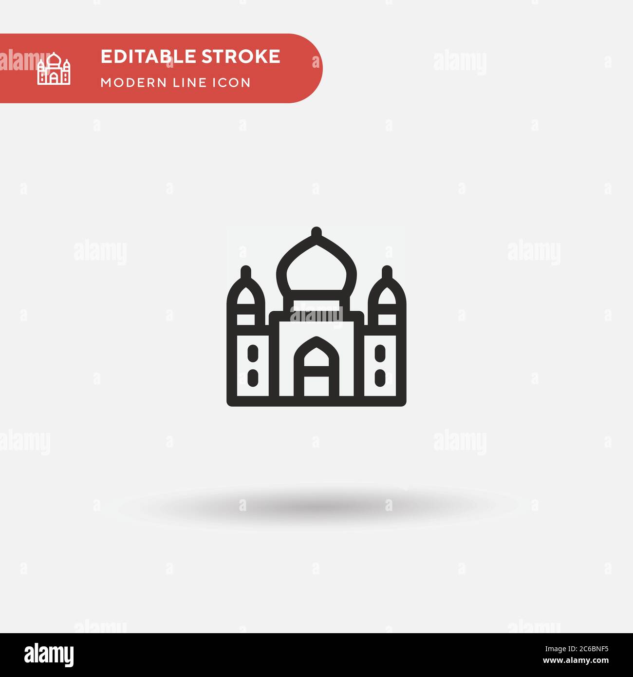 Taj Mahal Simple vector icon. Illustration symbol design template for ...