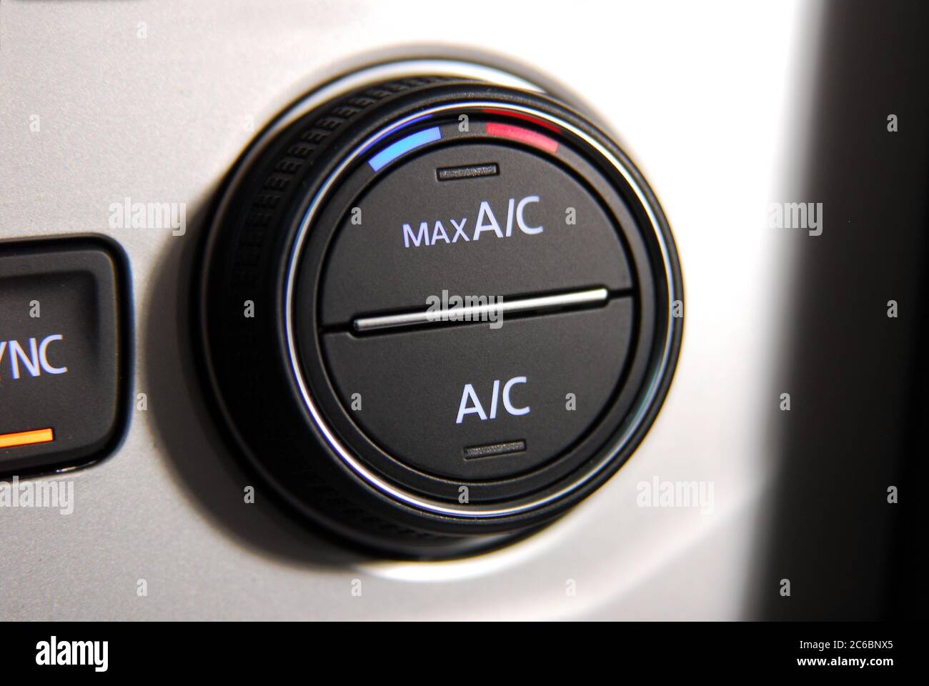 manual switches the air conditioning on the dashboard of the car Stock ...