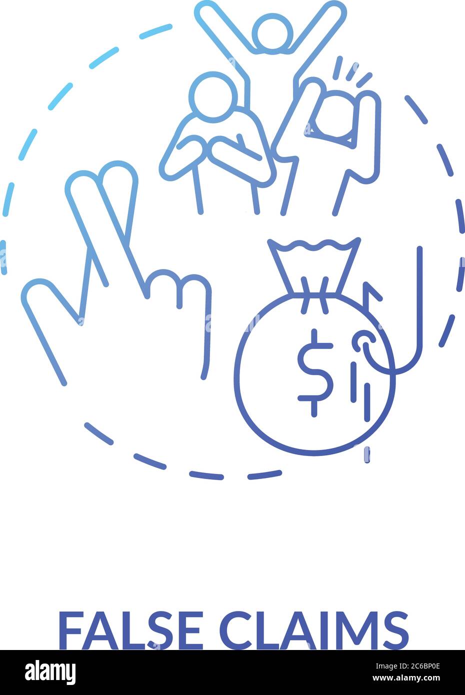 False claims concept icon. Common corporate crime. Financial fraud ...